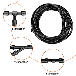 Hawyet 1 Set Windshield Washer Hose Kit, With 16.4 Ft/5 M Hose, 12 Connectors, 2 Fan Nozzles, 2 Rubber Gaskets, Windscreen Washer Kits for Most Car Models (Black)