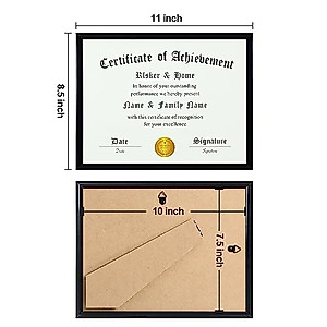 ELSKER&HOME 8.5 x 11 Frame Black 12 Pack, Certificate Award Document Diploma Frame Multi Pack, 8.5x11 Picture Frame for Wall & Tabletop Mounting in Horizontal or Vertical Format