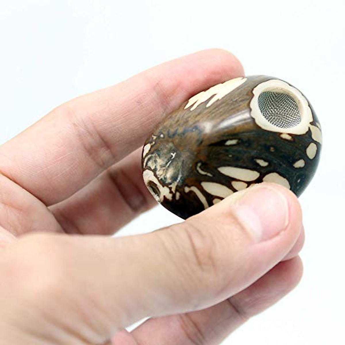 Tagua Pipe, Half Polished finish, Handmade, Fairtrade Pure Vegetable Ivory by Florama Natural Jewelry