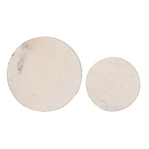 Creative Co-Op Minimalist Round Marble Charcuterie or Cutting Board, White Large