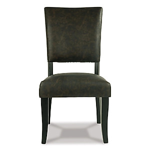 Benjara 21 Inch Dining Side Chair, Set of 2, Cushioned Seating, Brown Upholstery