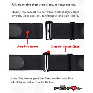 Mo-Fit Heart Rate Monitor Chest Strap for Garmin, Apple, Android, Peloton, Zwift, Strava, ANT+ and Most Bluetooth 4.0 Enabled Fitness Devices