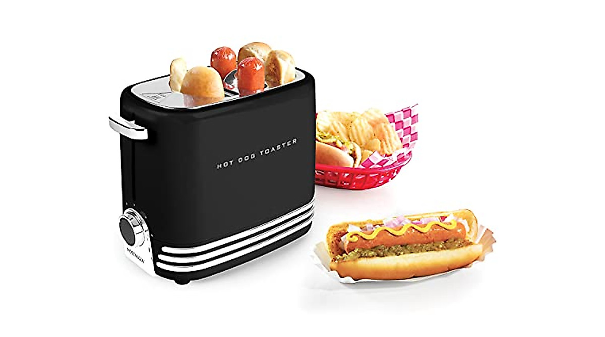 Nostalgia 2-Slot Hot Dog Toaster - Fast, Tasty Snacks for Any Occasion