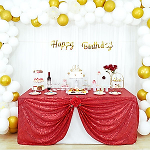 GFCC Glitter Red Sequin Tablecloth - 60x102 Inch Shimmer Party Wedding Banquet Christmas Table Cloth Linen Rectangle Cake Table Cover