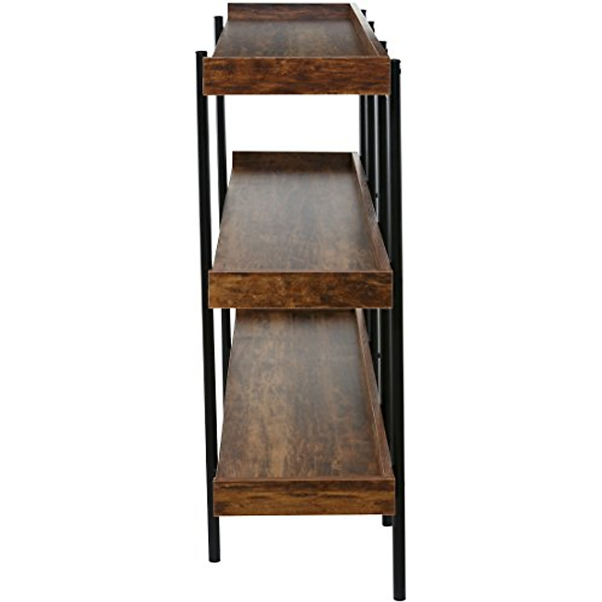 OneSpace Modern Wood and Steel 3-Shelf Display, Cherry