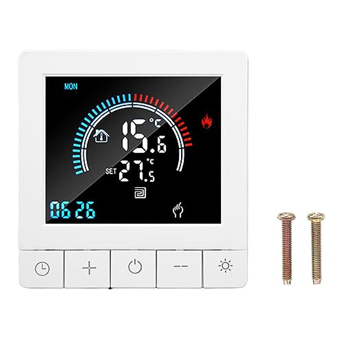 Smart Temperature Controller, LCD Screen Floor Heating Thermostat AC90V-240V 5-60℃ Setting High Accuracy NTC Sensor for Leisure Places (3A WiFi with Linkage)