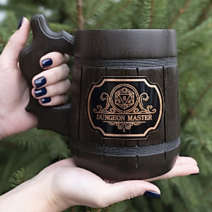 Dungeon Master Beer Mug. Dungeon and Dragons Mug. Dungeon Master Stein. D&D Gift. Wooden Beer Stein. Best Gift. Wooden Beer Mug. Wood Beer Mug Gamer Gift Beer Tankard K145
