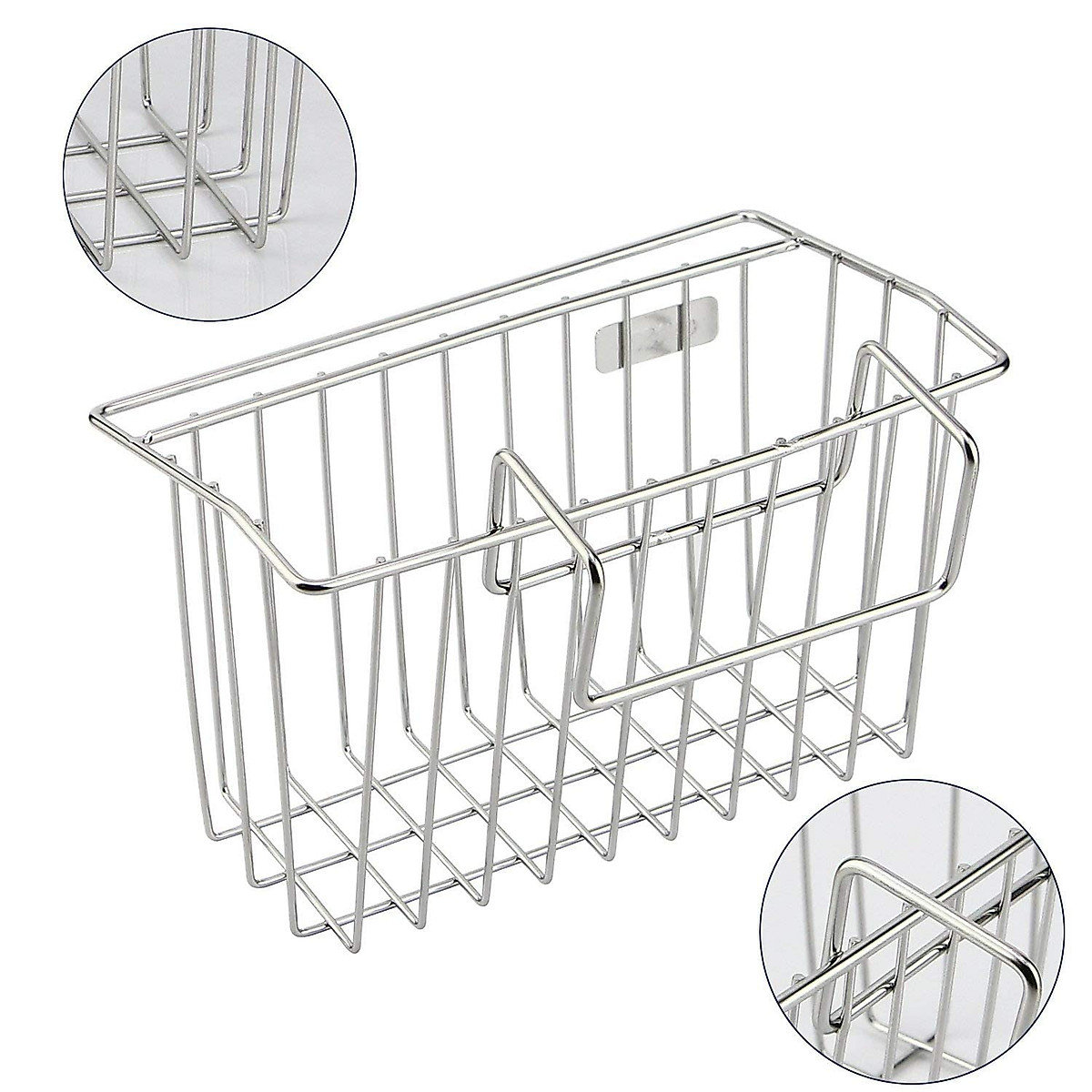 Sink Caddy Sponge Holder, Kitchen Sink Organizer Stainless Steel Sponge Caddy Holder, Dishwashing Liquid Drainer Sponge and Soap Holder for Kitchen Sink