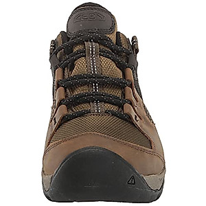 KEEN Men's Steens Low Height Waterproof Hiking Shoes, Brindle/Dark Olive, 12