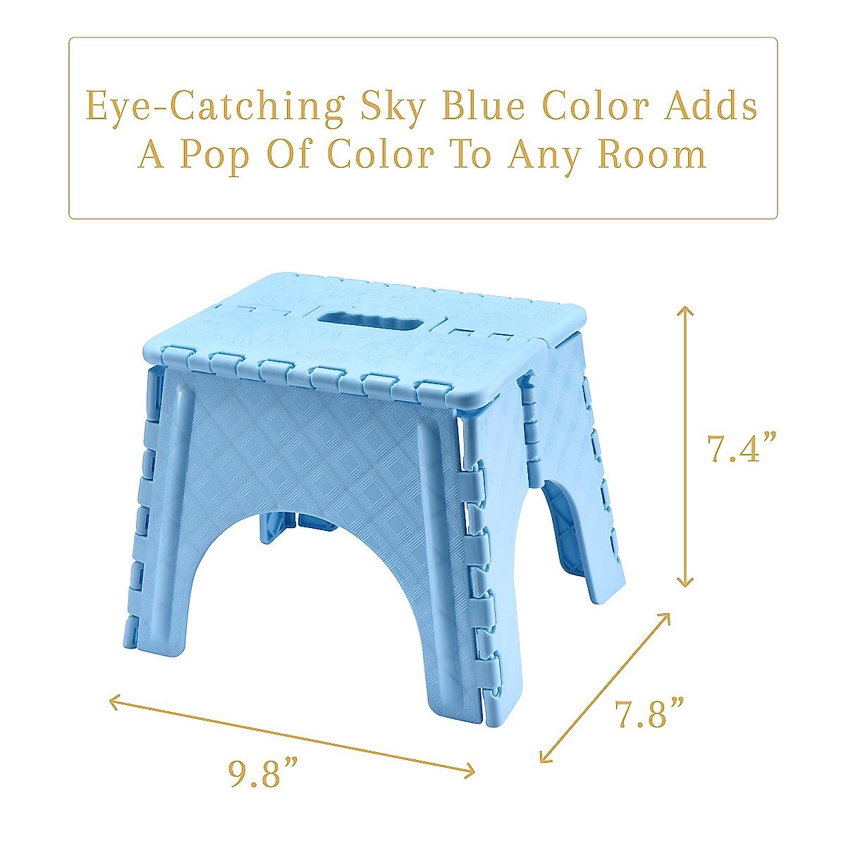 2 Lb. Depot Folding Stepping Stool - Collapsible Seating, Footstools - Foldable Plastic Adult Stool- Suitable for Indoor & Outdoor Use - Lightweight, Portable & Easy-to-Use 9-inch Height