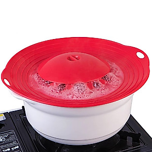 LINFON Boil Over Protector Boil Over Universal Lid Fits Openings 6" to 10" in Diameter