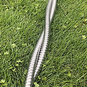YANWOO 304 Stainless Steel 20ft Garden Hose with Female to Male Metal Connector, Short Metal Hose, Water Hose, Drinking Water Safe (20ft)
