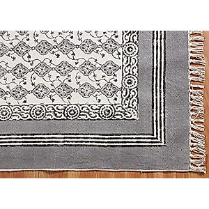 Boho Bathroom Rug Handmade Washable Cotton Hallway Rugs with Tassels Farmhouse Woven Throw Rug Boho Area Rug for Laundry Room/Entryway/Corridor 300x480 cm (10x16 Feet)