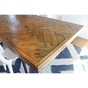 Reclaimed Wood Herringbone Dining Table - Made to Order