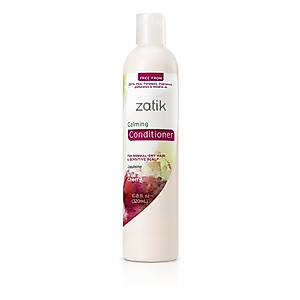 Zatik Naturals - Calming Conditioner with Jasmine and Wild Cherry for Dandruff - Vegan Biodegradable, pH Balanced, FREE FROM EDTA, PEG, Parabens, fragrances, phthalates & mineral oil, 10.8 oz.
