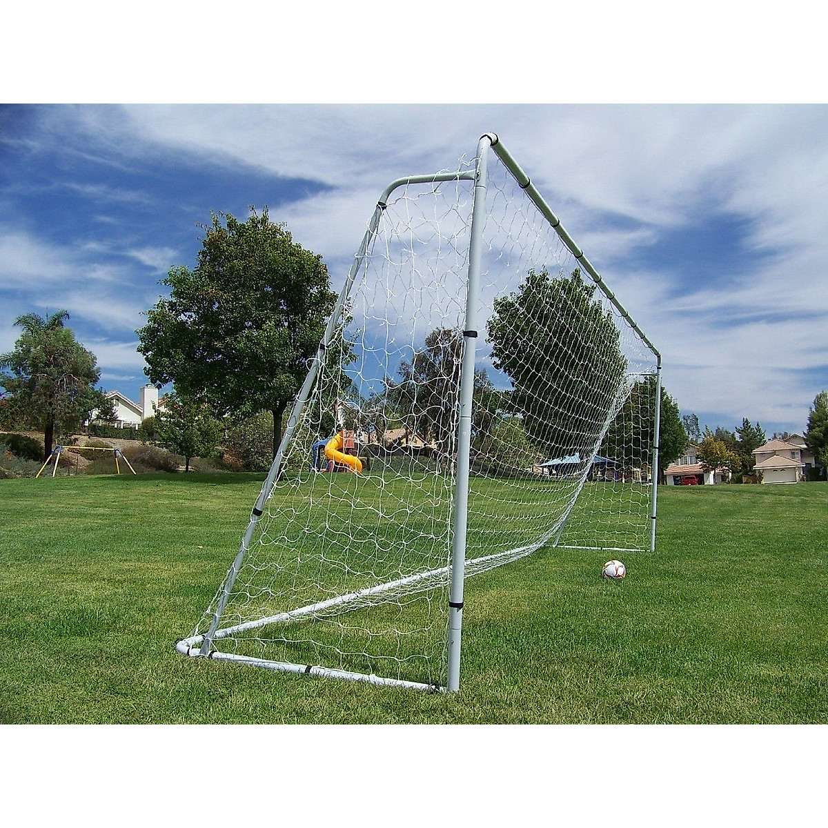 Official Size 24 X 8 X 5 Ft. Steel Soccer Goal. Heavy Duty Frame w/Net. Tournament, Regulation Size. Professional Portable Practice Training Aid. 24 X 8, 24x8(1Net)