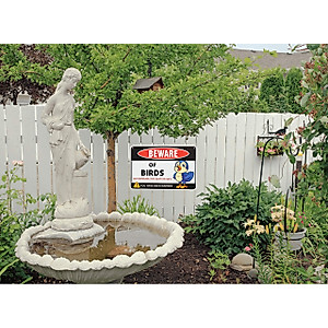 Venicor Bird Sign Decor - 8 x 12 Inches - Aluminum - Bird Gifts for Bird Lovers Women Owners - Bird Decorations for the Home Accessories Wall Art Stuff