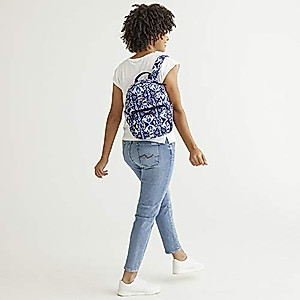 Vera Bradley Women's Microfiber Small Backpack, True Black, One Size