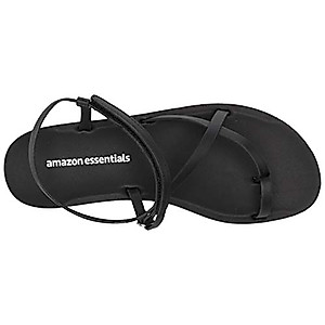 Amazon Essentials Women's Strappy Footbed Sandal, Black, 7.5