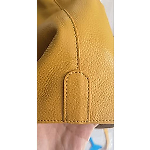 Oversize Tote Bag for Women Genuine Leather Handbags and Purses Cowhide Brown Large Shopper Bag Female Travel Handbag (about 41cm-21cm-34cm,Yellow),Yellow,brown