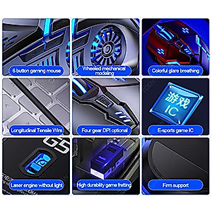 Gaming Mouse Wired, USB Computer Mice for Game & Daily, Chroma RGB Backlit, 4 Adjustable DPI Up to 3200 DPI, Comfortable Grip Ergonomic Mice for PC, Laptop, Mac, Windows (White)