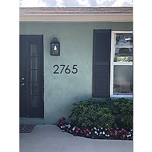 8 inch Large Modern House Numbers, Black plastic with hardware included (1)