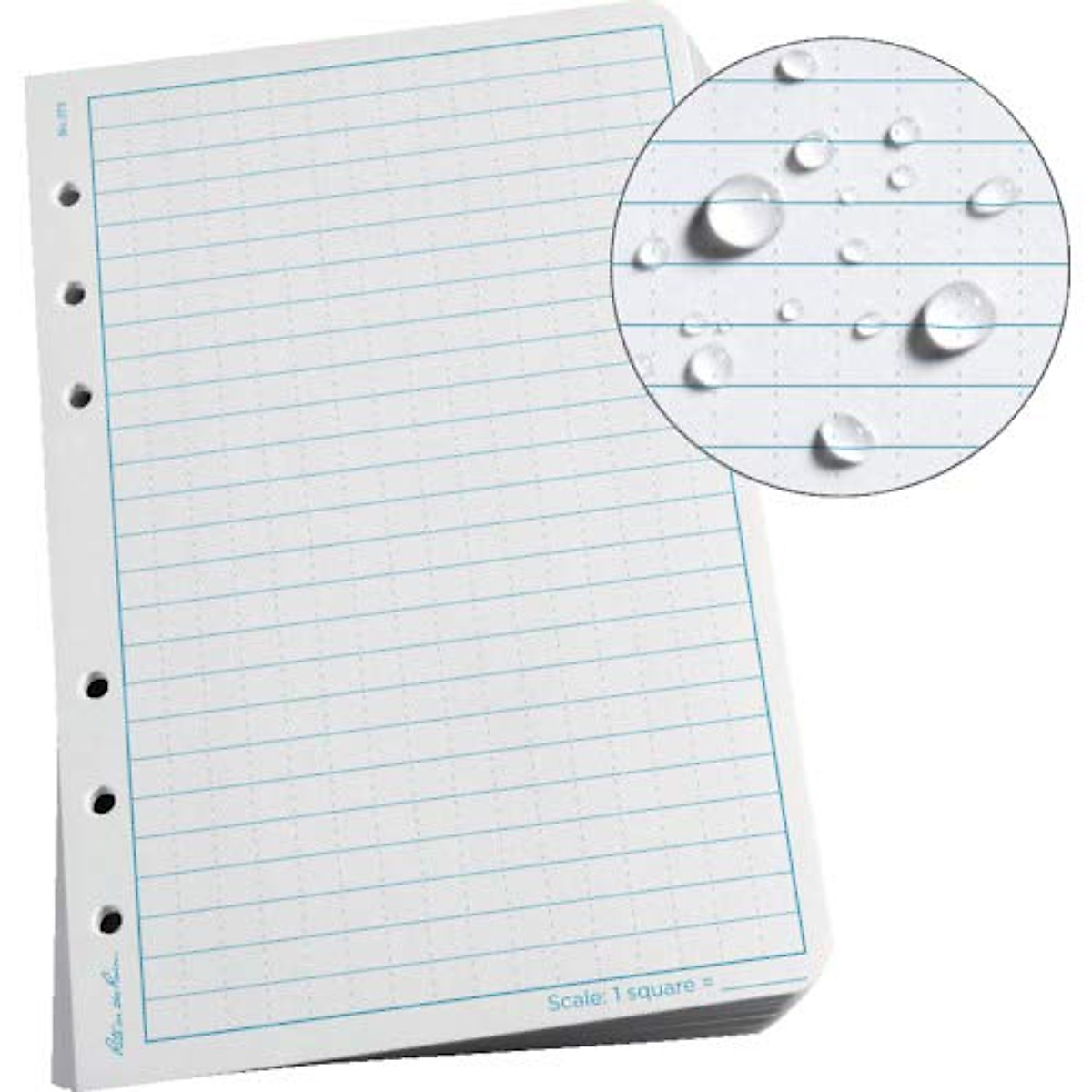 Rite In The Rain Weatherproof Loose Leaf Paper, 4 5/8" x 7", 32# White, Universal Pattern, 100 Sheet Pack (No. 372)