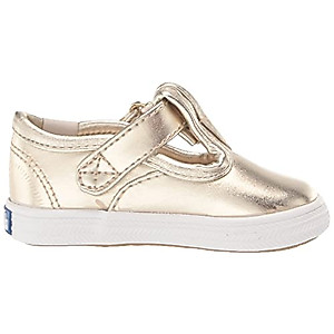 Keds Baby Champion LACE Toe Cap Tstrap Sneaker, Champagne Metallic, 3 US Unisex Infant