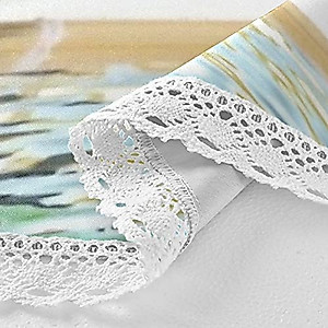 Table Cloth,60inch Round Basalt Stones Bamboo Dew Table Cover Printing Tablecloth Washable Dining Decorative for Holiday Home Christmas Party Picnic