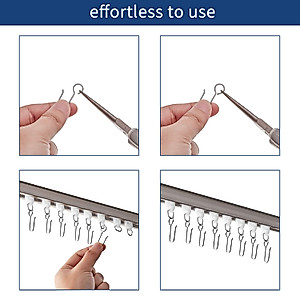 120 Pieces Curtain Track Hooks Metal Curtain Hooks Drapes Curtain Wire Hooks Stainless Steel Small S Hooks for Ceiling Track