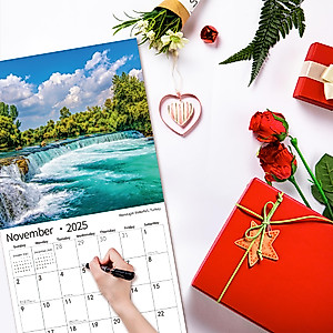 2024 2025 Wall Calendar, 18 Month July 2024 - December 2025, Monthly Calendar Waterfall, 12" x 24" Opened,Full Page Months Thick & Sturdy Paper for Gift Calendar Organizing & Planning