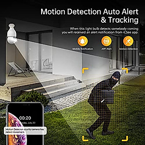 4 Pack Lightbulb Security Camera Wireless Outdoor, 1080P WiFi Light Socket Security Cameras Indoor, Lightbulb Camera WiFi Outdoor with Color Night Vision, Auto Motion Tracking, App Remote, 2-Way Talk