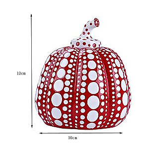 LGYKUMEG Yayoi Kusama Pumpkin Sculpture Statue Ornament Botanical Garden Decoration Artists Modern Sculpture Dot Art Home Decor Accessories Office Wedding,Green