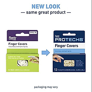 Flents First Aid Finger Covers, 12 Count, Small, Medium, Large, X-Large, Protects Finger While Healing From Injury (3 Pairs Each of S/M/L/XL) (69626) (Pack of 3)