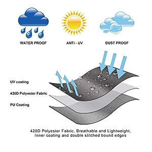 Yolaka Outdoor Furniture Covers Patio Sectional Curved Couch Protector Black Waterproof 90x36x39 Inches for Half-Moon Sofa Sets