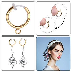 Clip-on Earring Converter, 20 Pieces Non Piercing Earrings Hoop Earrings Components Pour Earring Making, Sliver and Gold