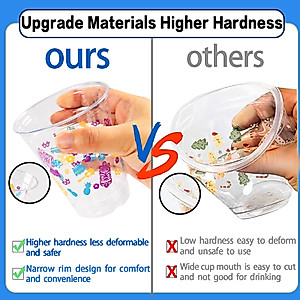 GuassLee 50 Luau Cups for Hawaiian Luau Party Decorations, 12 OZ Tiki Tropical Plastic Disposable Cups for Pool Flamingo Tiki Birthday Party Decor Supplies