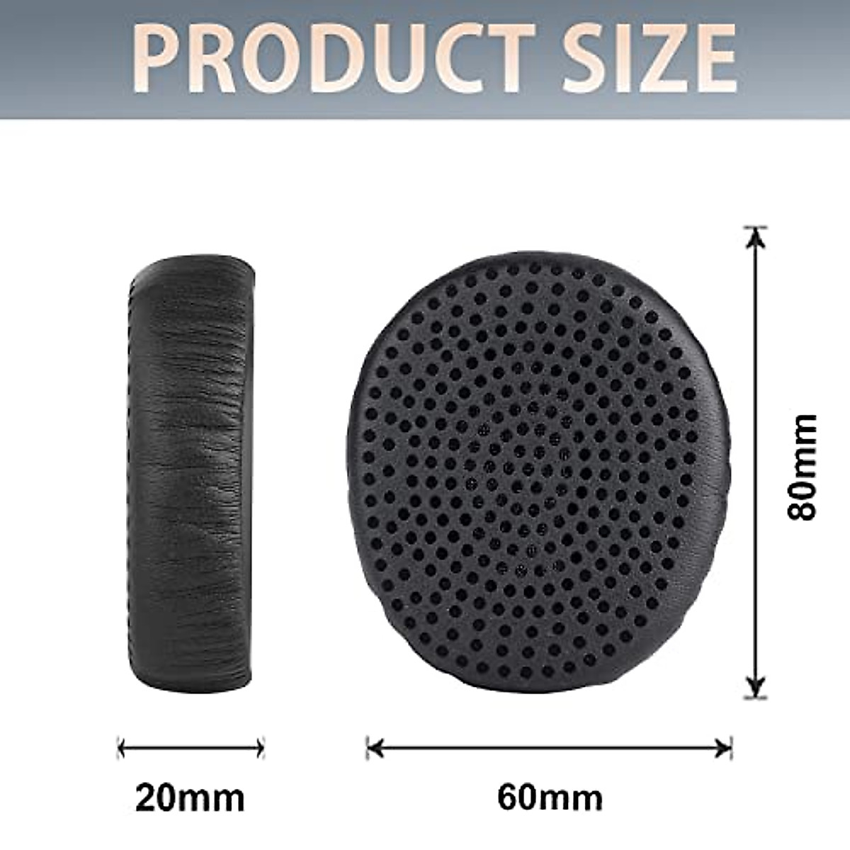 Riff Replacements Earpads Protein Leather Memory Foam Repair Parts Compatible with Skullcandy Riff On-Ear Headphones (Black)