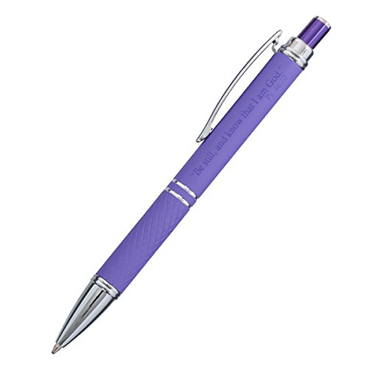Be Still and Know Purple Stylish Classic Pen in Matching Gift Case - Psalm 46:10 Bible Verse Refillable Retractable Medium Ballpoint Pen for Journal Planner Writing Note Taking Calendar Agenda