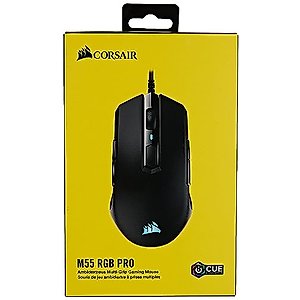 Corsair M55 RGB PRO Multi-Grip Gamer Mouse with Ambidextrous Design Black - CH-9308011-NA