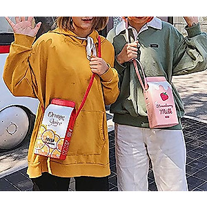 QZUnique Cow Milk Box Handbag Purse Cute Drink Cross Body Bag Women's PU Leather novelty Messenger Shoulder Bag