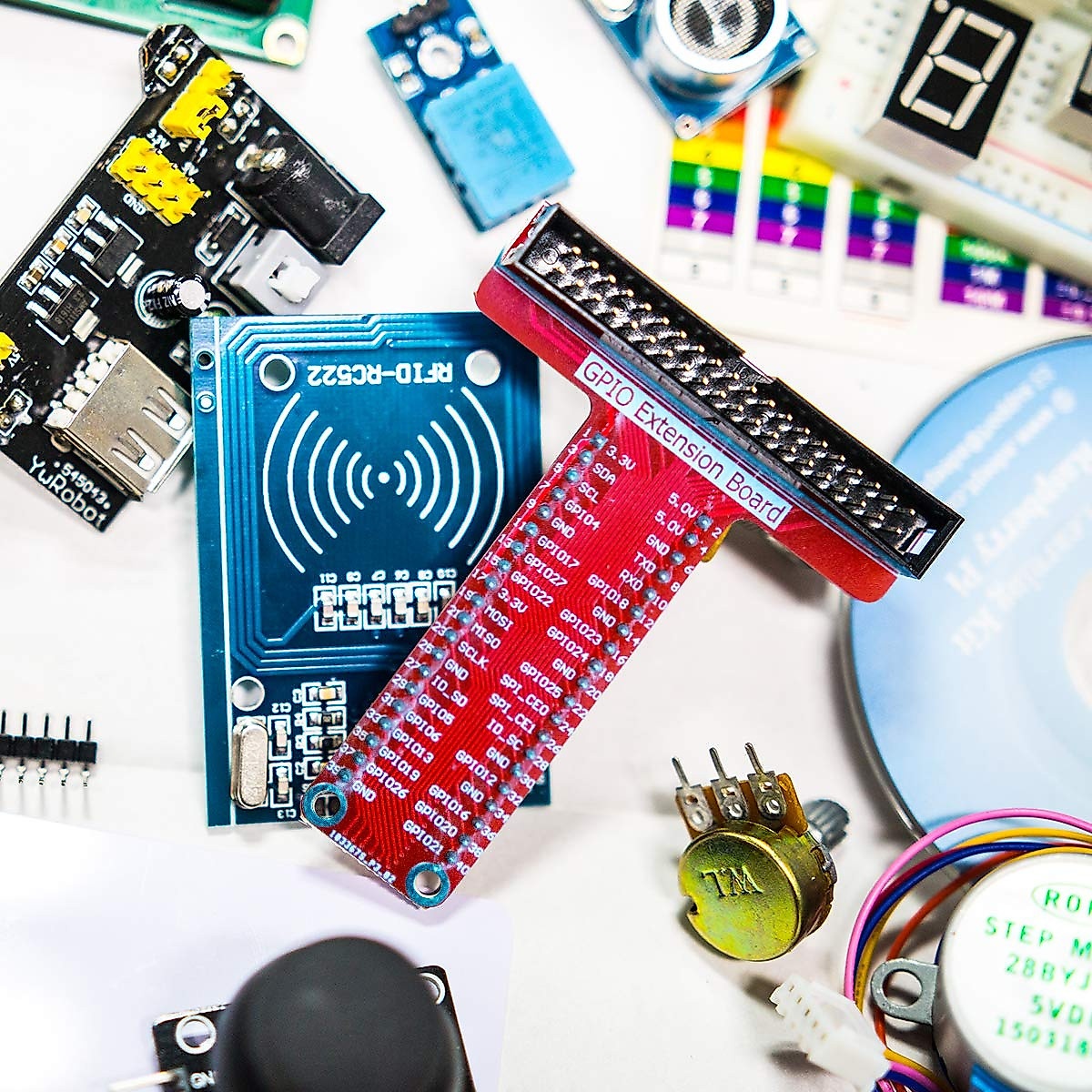 Adeept RFID Starter Kit for Raspberry Pi 4 3 Model B+ B, Stepper Motor, ADXL345, 40-pin GPIO Extension Board, Solderless Breadboard, C and Python Code, Beginners Learning Kit with 140 Pages Guidebook