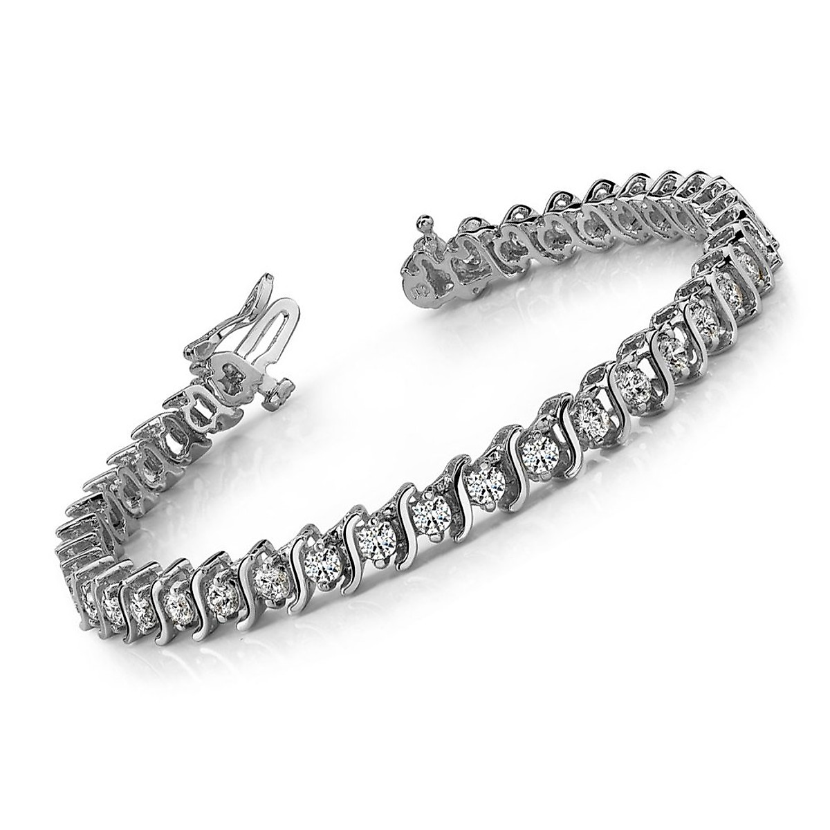 Madina Jewelry 5.00 ct Round Cut Diamond S-Type Tennis Bracelet