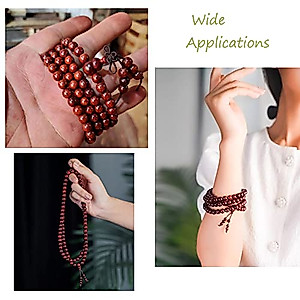 Bestewelry 324pcs 8mm Natural Sandalwood Bead Bracelet Making Kit Round Mala Bead Buddha Head Lotus Om Symbol Alloy Beads & Pendants Elastic Cords for Bracelets DIY Jewelry Making