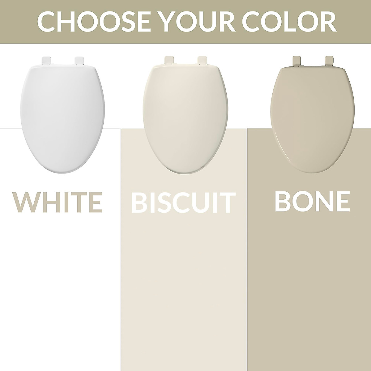 BEMIS 7300SLEC 346 Toilet Seat will Slow Close and Removes Easy for Cleaning, ELONGATED, Biscuit/Linen