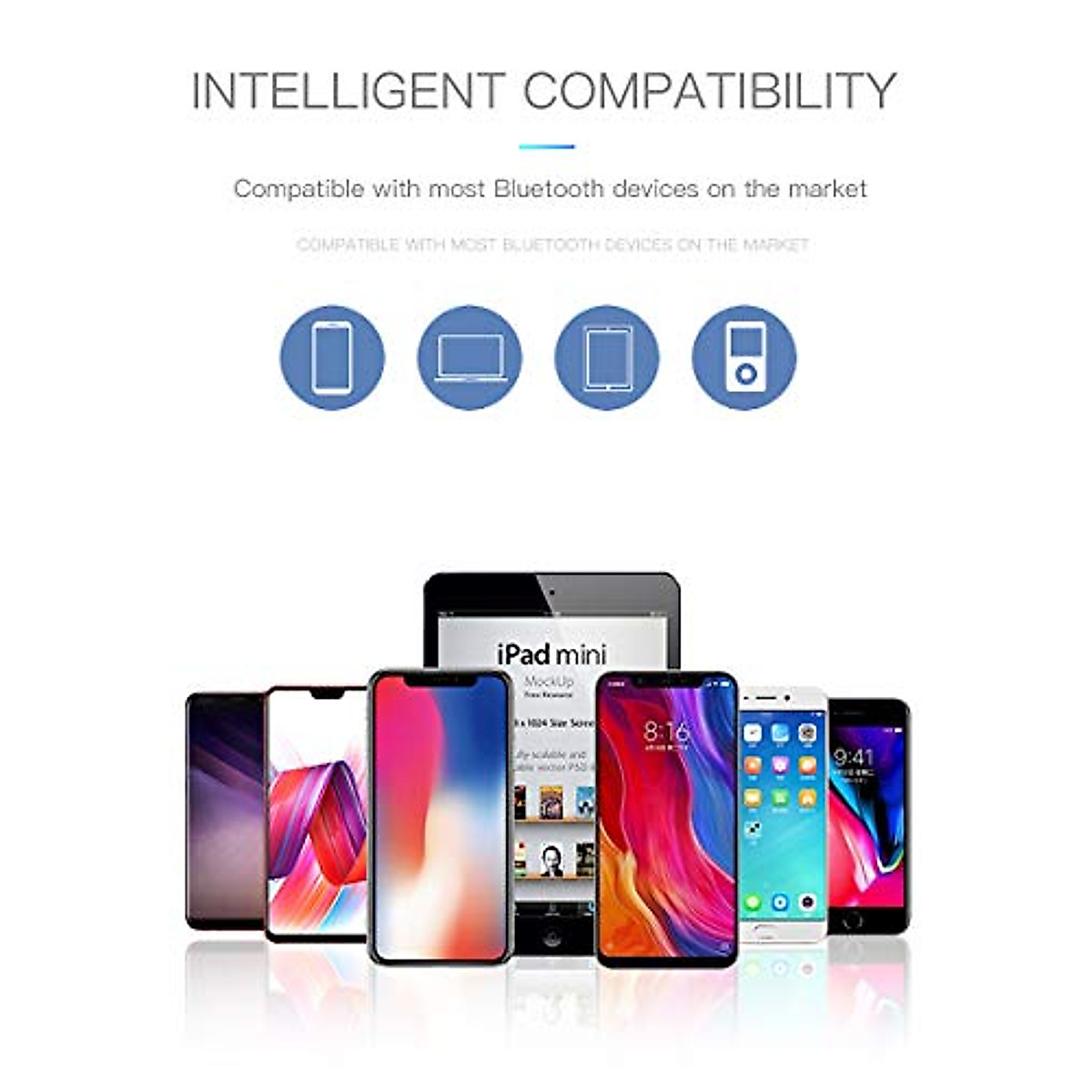 Amazing 7 LED Bluetooth Headphones with 8Hours Playtime, Wireless Headsets Over Ear, Hi-Fi Stereo, Multi-Colored Breathing Led, Built-in Mic, Snug Fit Earphones for Game Video DJ (Grey Blue)