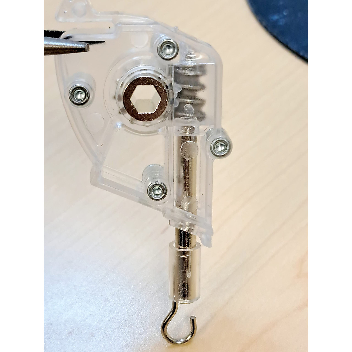 Heavy Duty Hex Hole Wand Tilter for 2" Horizontal Blinds (Clear-Metal Shaft, Pack of 1)