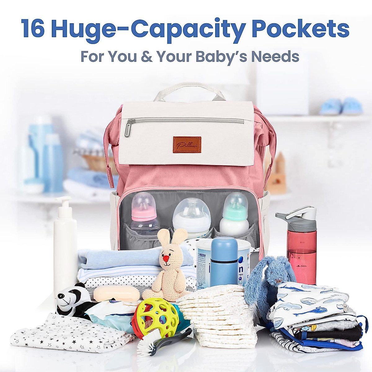 PILLANI Baby Essentials: Seat Cover & Diaper Bag for Girls