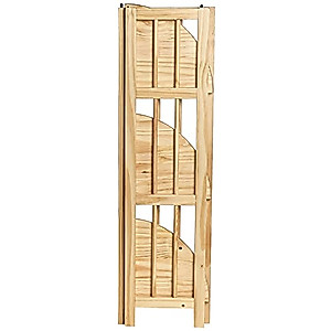 Casual Home 4-Shelf Corner Folding Bookcase, Natural