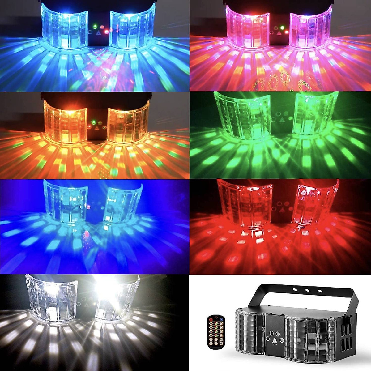 DJ Lights, BSYUN Professional RGBW LED 15 Modes DJ Lights for Parties, Sound Activated Modes DJ Disco Party Lights Compatible with DMX 512 & Remote for Indoor Parties